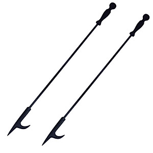 Rocky Mountain Goods Long Fireplace Poker - Rust Resistant Black Finish - Heavy Duty Wrought Iron Steel - Decorative Look and Finish - Multi use tip - Indoor and Outdoor use (2)