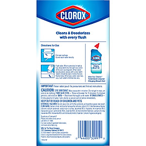 Clorox Ultra Clean Toilet Tablets Bleach & Blue, Rain Clean Scent 2.47 Ounces Each, 4 Count (Package May Vary)
