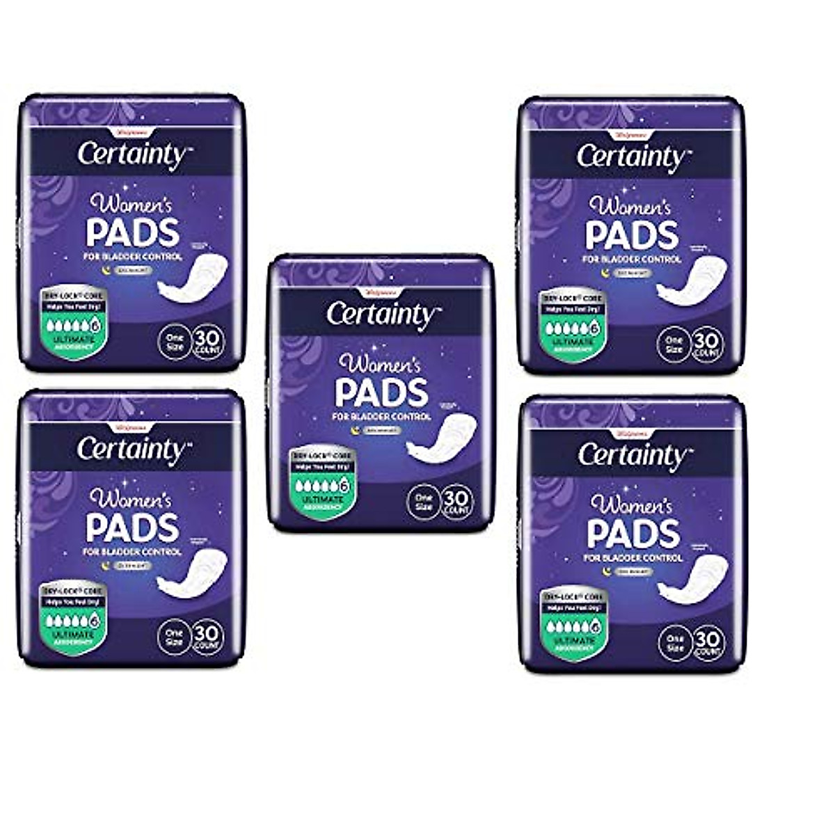 WalgreensCertainty Women's Overnight Bladder Control Pads, Ultimate Absorbency 30.0ea (5pack)