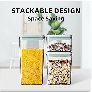 Ankou Airtight Food Storage Container Sets with Lids 6Pcs Pop Containers for Kitchen Pantry Organization BPA-Free Stackable Kitchen Storage Containers for Cereal Flour Sugar (0.5, 1.2, 1.8qt)*2
