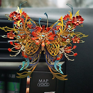 MU 3D Metal Puzzle Model Kits for Adult Flower and Butterfly D-Sunset, Assembled Metal Insects Puzzles for Beginner to Build, Birthday Xmas Gifts Brain Teaser DIY Set Home Decor