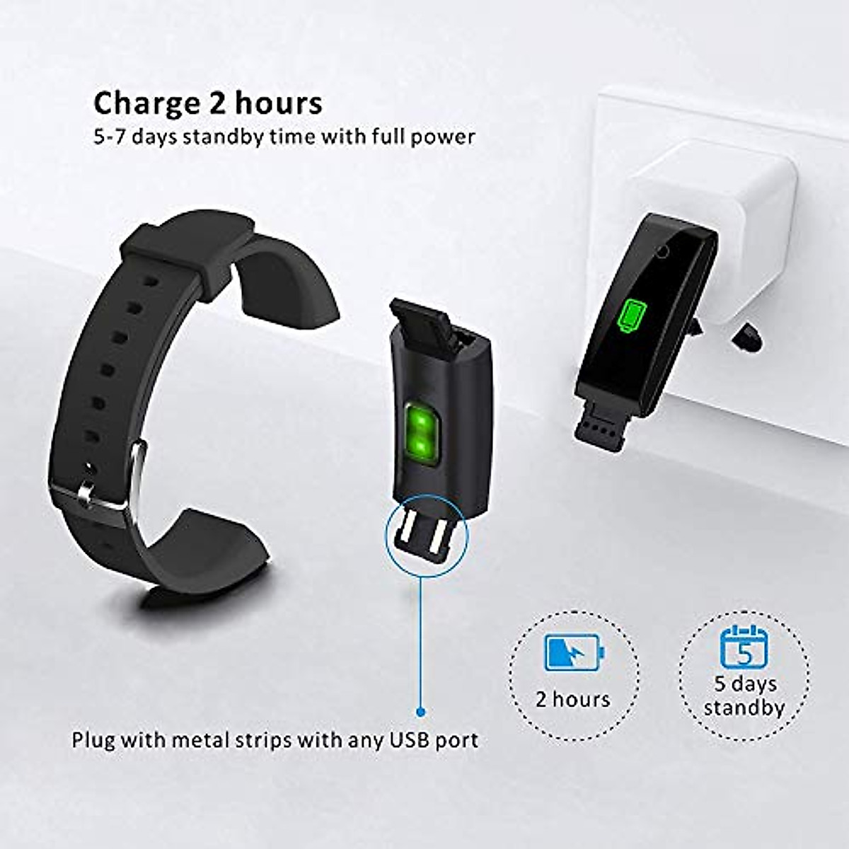 CNPGD Smart Watch, Fitness Tracker for Men Women, Bracelet Band with 24 Hour Body Temperature Heart Rate Monitor Blood Pressure Blood Oxygen(SpO2) Waterproof smartwatch for iPhone Android Phones