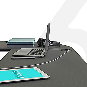 RIF6 L-Shaped Computer Desk - 59.4" Home Office Corner Desk with Adjustable Keyboard Tray - Durable Black Surface Study Table for PC Laptop Gaming and Writing - with Sturdy Adjustable Steel Legs