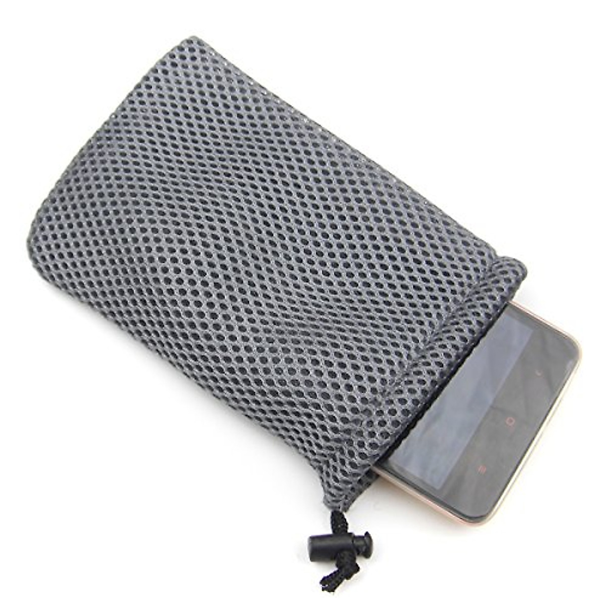 ALL in ONE 6pcs Grey Nylon Mesh Drawstring Bag Pouches for Mini Stuff Cellphone Mp3 10x15cm (4x6 Inch)