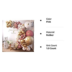 YSF 148 PCS Rose and Pink Balloon Garland Arch Kit, Gold Chrome balloons Latex Balloons Rose Gold Butterfly Stickers Wall Decor for Wedding Party Birthday Bridal Shower Baby Shower Girl Boy Decoration