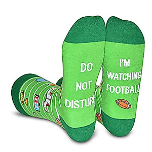 Men Novelty Football Socks,, Funny Football Gifts for Teen Boys Grandad Football Lovers Football Coach