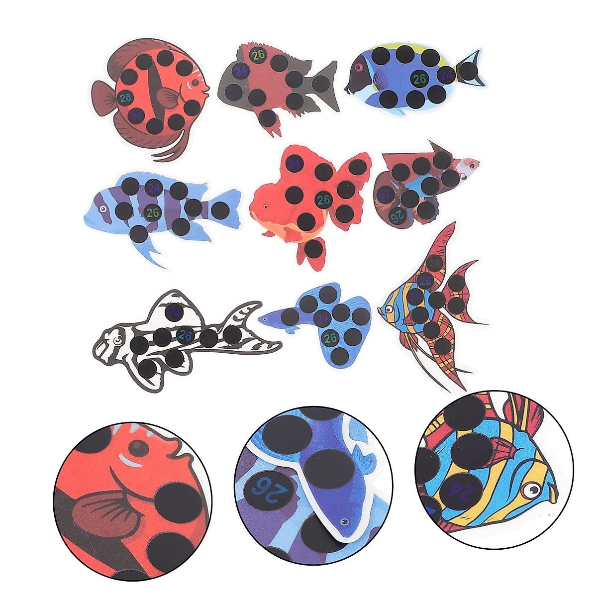 Baluue 4 Sets LCD Thermometer Submersible Temperature Indicator Temperature Strips Digital Fish Tank Temperature Gauge Aquarium Sticker Stick on Adhesive Stickers Paper Number Wine Bottle