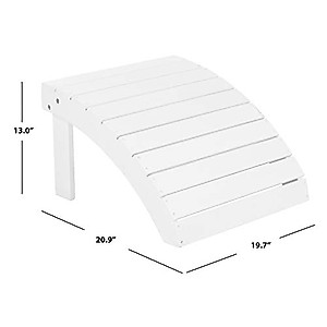 Safavieh Patio Collection Hampton Adirondack Acacia Wood Ottoman