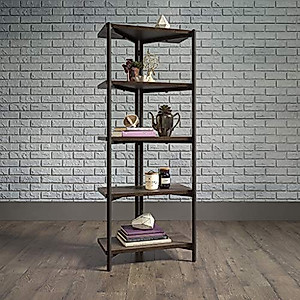 Sauder North Avenue Bookcase, L: 23.43" x W: 13.66" x H: 59.33", Smoked Oak Finish