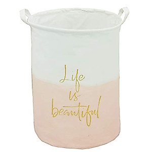 ELIVHINE Storage Baskets Waterproof Foldable Organizer Large Storage Bins for Dirty Clothes Home and Office Toy Organizer Laundry Hamper (Pink gradient)