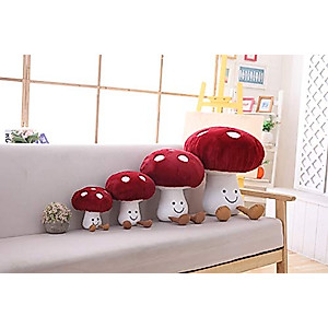 FJZFING Cute Mushroom Plush Kawaii Smile Doll Mushroom Plushie Stuffed Animals Pillow Gifts for Kids Red 7.9 inches
