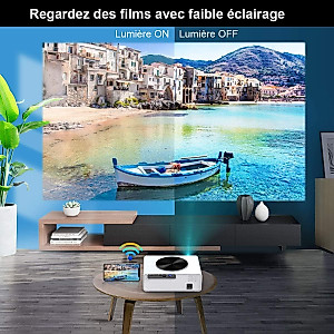 5G WiFi Projector, WiMiUS 4K Video Projector Native 1920x1080 LED Projector