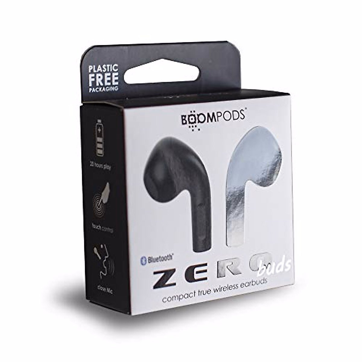 BoomPods Zero Buds Bluetooth Earbuds - Powerful Compact Buds True Wireless and Big Sound with Bluetooth 5