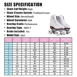 PAPAISON Roller Skates for Women and Girls, Deluxe 2 Layer Microfiber Leather Double Row-Classic Roller Skates for Men, Professional Outdoor Indoor Quad-Skates for Kids & Adults