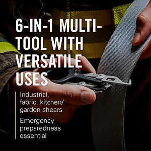 LEATHERMAN, Raptor Rescue, 6-in-1 Heavy-Duty Emergency/Trauma Shears with Carbide Glass Breaker & Strap Cutter, Made in the USA, Utility Holster Included, Tan, With Utility Holster