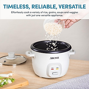 Aroma Housewares 4-Cups (Cooked) / 1Qt. Rice & Grain Cooker (ARC-302NG), White