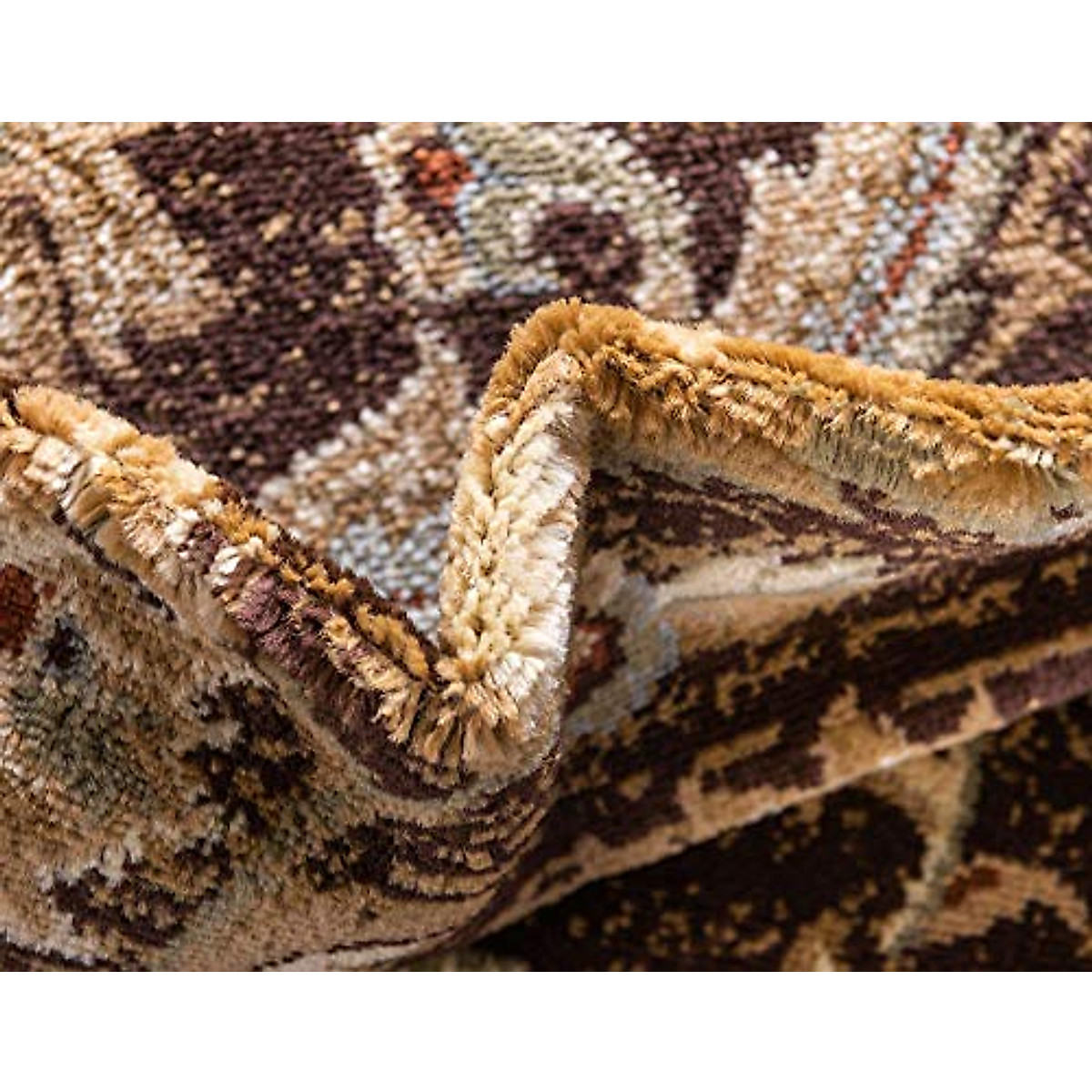 Unique Loom Voyage Collection Traditional Oriental Classic Intricate Floral Design Area Rug (2' 2 x 3' 0 Rectangular, Brown/Gold)