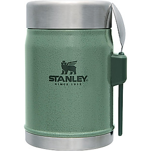 Stanley Classic Vacuum Food Jar, 0.1 gal (0.41 L), Green, Recycled Stainless Steel, Hot and Cold Insulated, Lunch Jar, Soup Jar, Bento Box, Dishwasher Safe