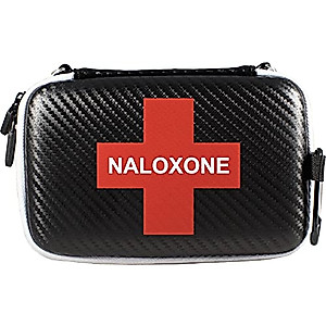 Naloxone Case for Opioid Overdose Kits | Custom Designed Hardshell Case Holds All Formulations of Naloxone | Does Not Include Naloxone (Cases Size: 7"x4.5"x 2") (Black - 10)