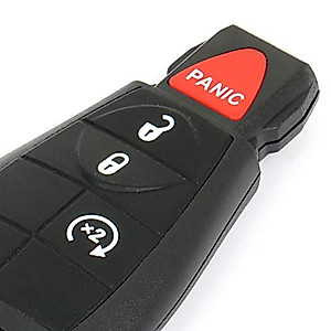 cciyu GQ4-53T ram 1500 key fob X 1 Flip Key Fob with Key Blade 4 buttons Replacement for 15 16 17 for Ram 1500 2500 3500 4000 4500 5500 3.0L 3.6L 5.7L 6.4L 6.7L Series with FCC GQ4-53T