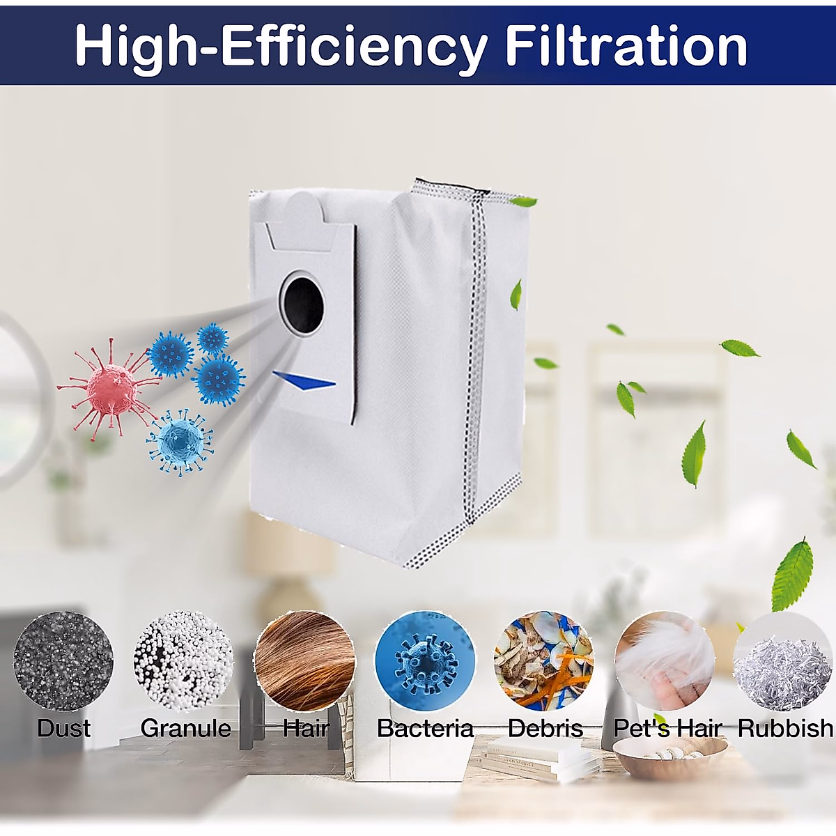 【12 Pack】Replacement x2 omni robot vacuum accessories Vacuum Bags Compatible with ECOVACS DEEBOT X2 Omni X2 PRO Omni Robot Vacuum Cleaner