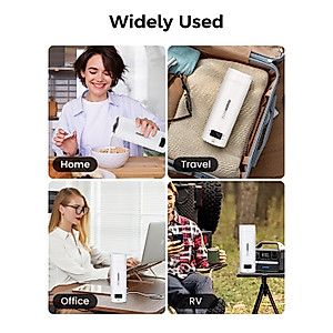 Travel Portable Electric Kettle, Small Mini Coffee Tea Kettle with 4 Temperature Settings, Fast Boiling Hot Water with Auto Shut-off, Stainless Steel, 17oz, White