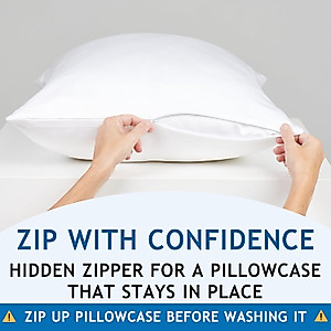 Cooling Pillow Cases King - 100% Viscose Bamboo Pillowcase Set of 2, Zippered, Cool Pillow Cases for Hot Sleepers, Soft