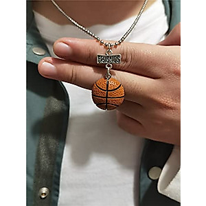 BFF Best Friends Necklace for Women Men Sport Ball Basketball Friendship Necklace Pendant 2 Girls Graduation Gift Jewelry