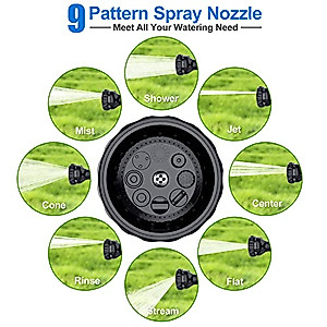 Garden Hose Nozzle, Yiebaels High Pressure Foam Sprayer 8 Spray Patterns with 3.5oz/100cc Soap Dispenser and Washing Mitt, Water Hose Soap Nozzle Sprayer for Watering Plants, Car Wash, Pet Showering