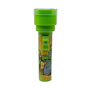 TMNT Handheld Flashlight Projector Light with Character Lens - Halloween Safety Trick or Treat, Night Light, Stocking Stuffer or Play