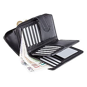 Visconti Heritage-33 Ladies Multi Soft Leather Card Holder Wallet and Purse Black