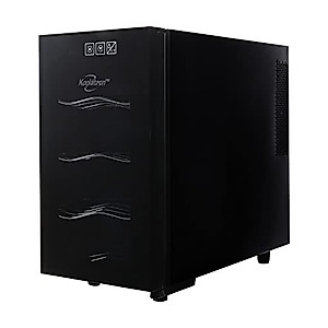 Koolatron 8 Bottle Wine Cooler, Black, Thermoelectric Wine Fridge, 0.8 cu. ft. (23L), Freestanding Urban Series Wine Refrigerator, Red, White and Sparkling Wine Storage for Kitchen and Apartment