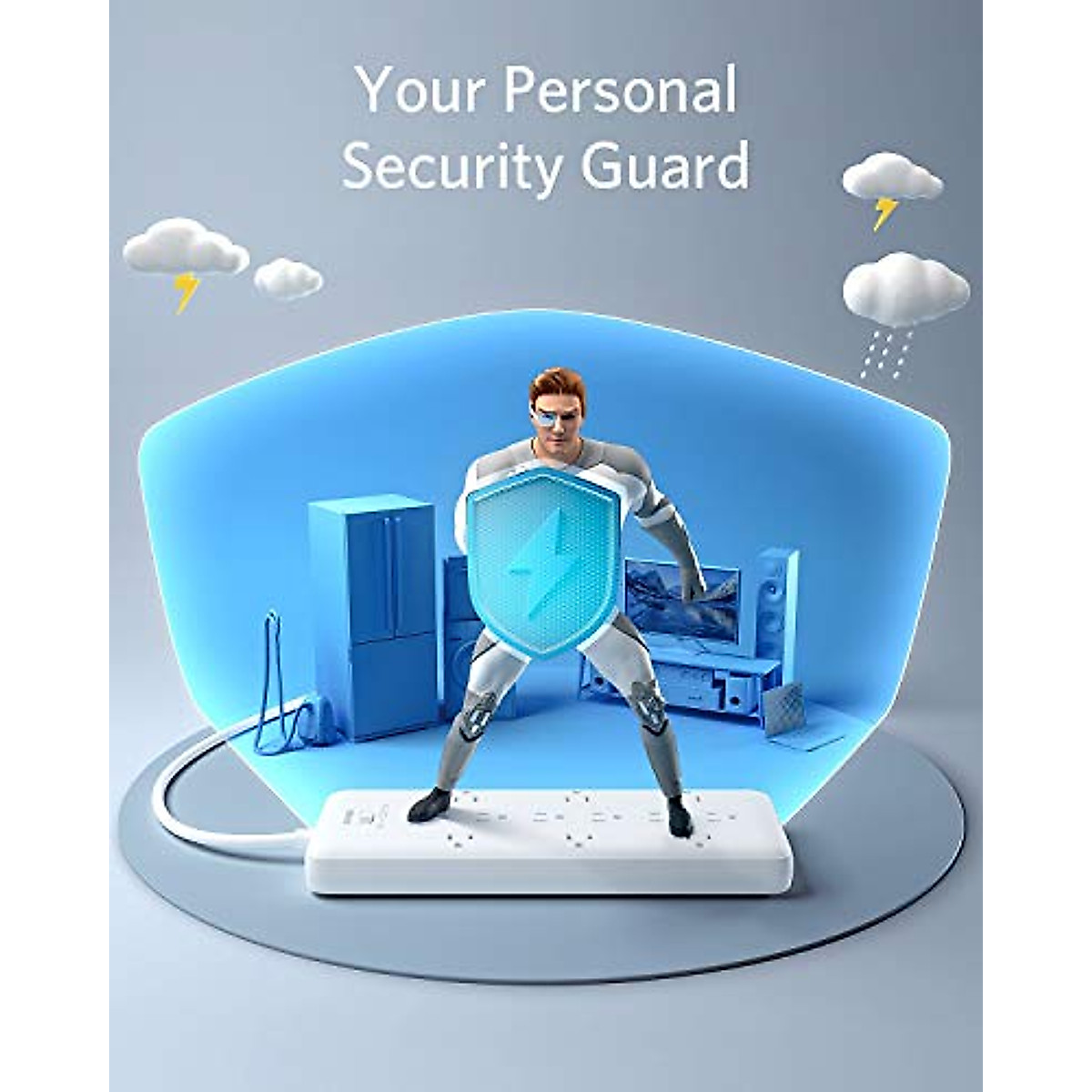 Anker Power Strip Surge Protector (2 × 4000 Joules), PowerExtend Strip 12 Outlets with Flat Plug, 1875W Output, 6ft Extension Cord, Dual Surge Protection for Office, Home