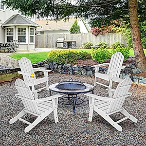 WYFDP 4 Piece Patio Dining Chairs Stackable Removable Cushioned Garden Patio