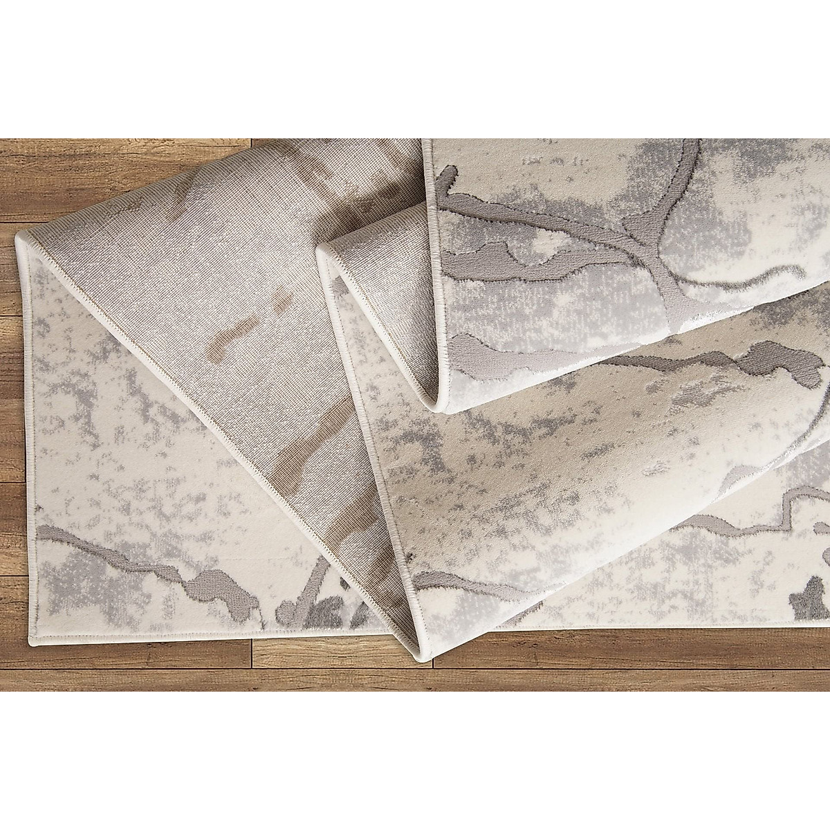 Ladole Rugs Modern Jute Backing Boundless Rustic Runner Rug - Durable Home Decor Carpet for Living Room, Entrance, Balcony, and Hallway - Beige and Ivory, 3x10 (2'7" x 9'10", 80cm x 300cm)