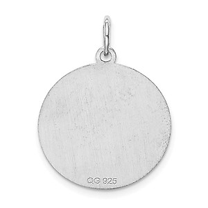 Solid 925 Sterling Silver Brocaded Initial Letter G Alphabet Charm Pendant - 27mm x 20mm