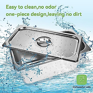 1/3 Size Hotel Pans with Lids, 6 Inch Deep 8Pcs Stainless Steel Steam Table Pans Steam Table Tray for Food Warmer Cooking Heat Restaurant Supplies for Kitchen Party Restaurant Hotel