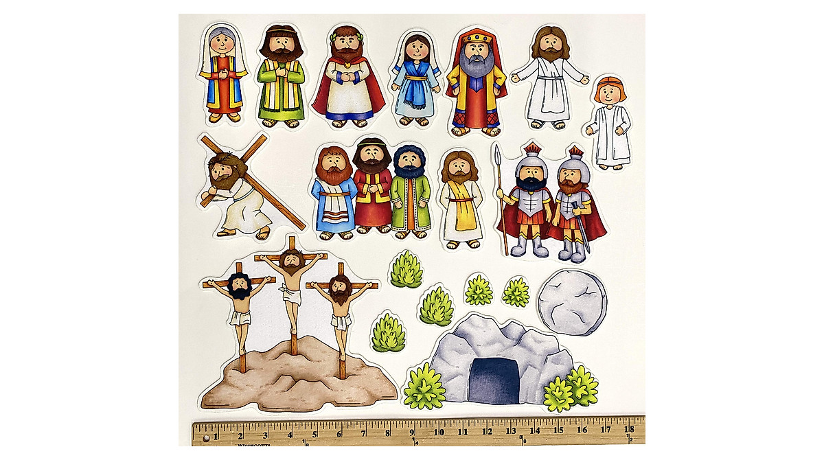 Easter Crucifixion & Resurrection Bible Felt Figures Set
