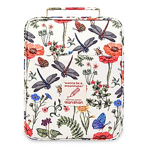 qianshan Pencil Case Holder Slot - Holds 202 Colored Pencils or 136 Gel Pens with Zipper Closure - Large Capacity Pen Organizer for Watercolor Pens or Markers - Perfect for Artist Dragonfly, 1 Count (Pack of 1)