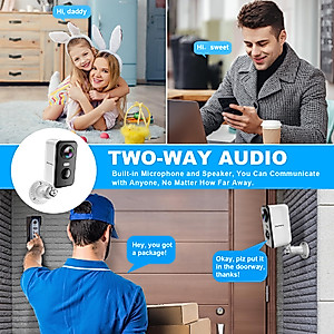 Security Camera Outdoor, 1080P HD Wireless Rechargeable Battery Powered WiFi Home Surveillance Camera with Waterproof, Night Vision, Motion Detection, 2-Way Audio and SD Storage