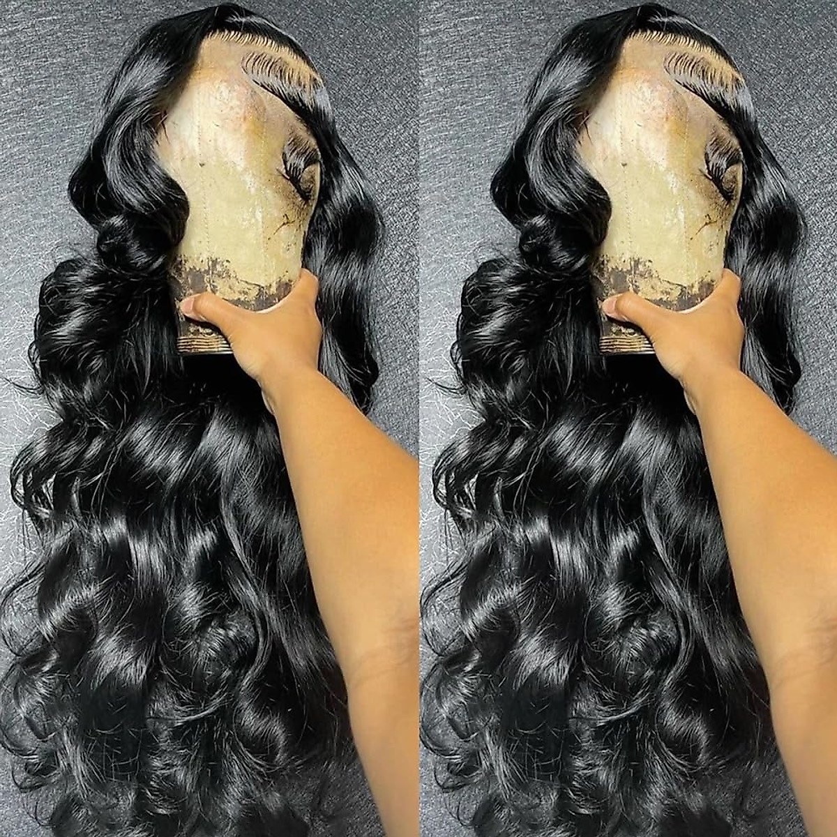 EpyIsm Body Wave Lace Front Wigs Human Hair 180% Density 13x4 HD Lace Frontal Wigs for Women Human Hair Lace Front Wigs 9A Glueless Wigs Human Hair Pre Plucked with Baby Hair Natural Color 24 Inch