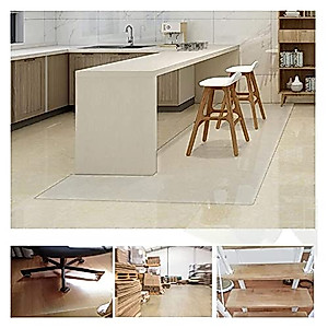 Clear PVC Desk Chair Mat 2mm Rectangle Plastic Vinyl Floor Carpet for Kitchen for Hard Floor, Transparent Nonslip Wear Resistant Desk Mat for Office Hallway Kitchen,30/40/50/60/70cm Wide for Office &