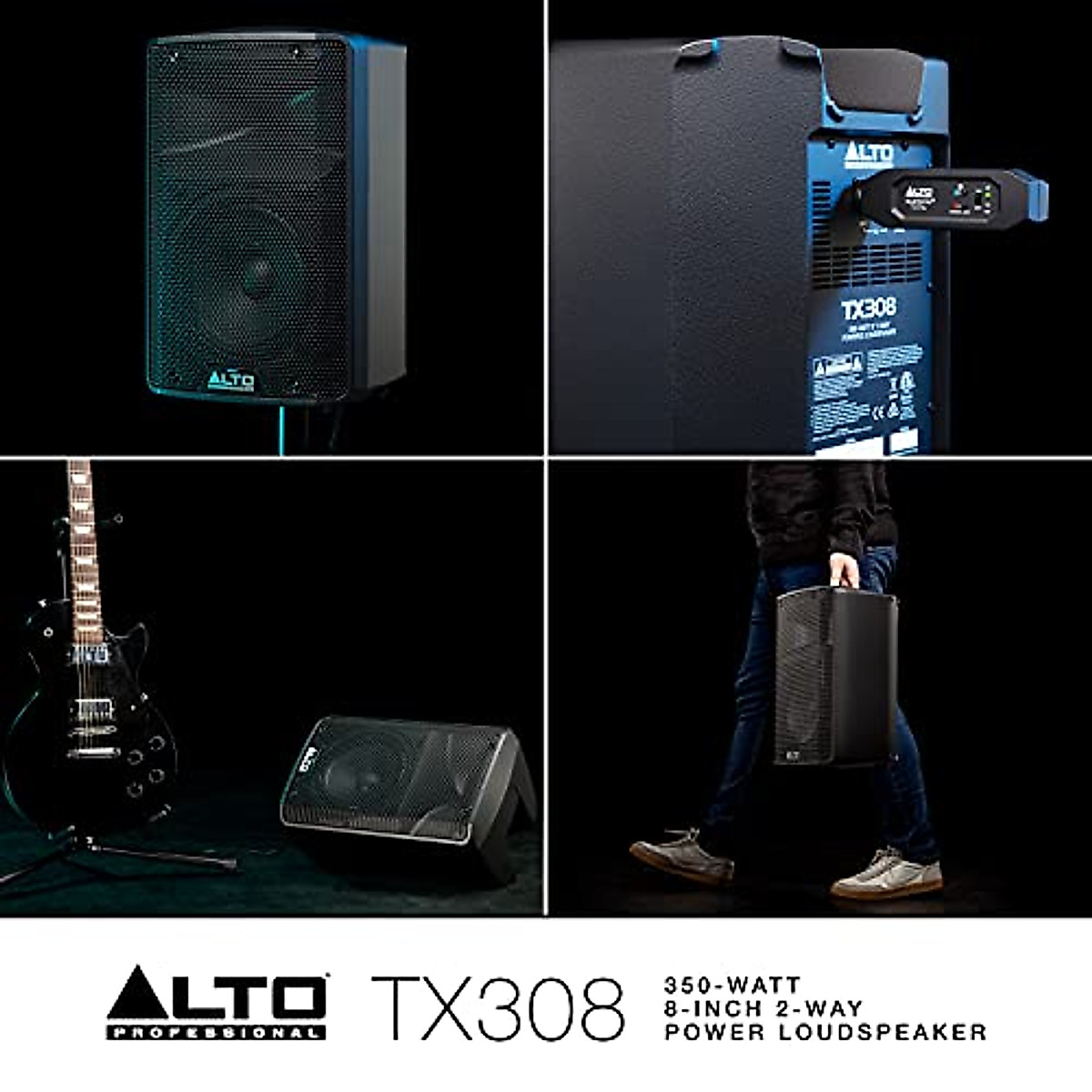 Alto Professional TX308 – 350W Powered DJ Speakers, PA System with 8" Woofer for Mobile DJ and Musicians, Small Venues, Ceremonies and Sports Events