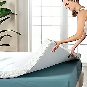 ZINUS 2 Inch Ultra Cooling Gel Memory Foam Mattress Topper with Cooling Cover/CertiPUR-US Certified, Queen