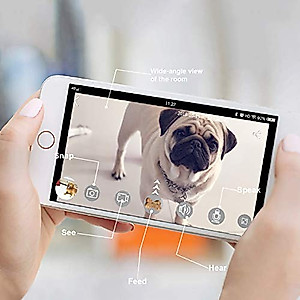 SKYMEE Dog Camera Treat Dispenser, WiFi Remote Pet Camera with Two-Way Audio and Night Vision, Compatible with Alexa