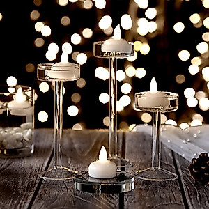 AGPTEK 12 PCS Waterproof Tea Lights, Battery Operated Flameless Floating Candles for Wedding Party Decoration - Warm White