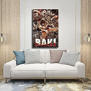 YYUU Gurappura Baki Poster Baki Hanma Poster Baki Poster (18) Canvas Poster Posters for Room Aesthetic Art Poster Print Poster 12x18inch(30x45cm) Unframe-style