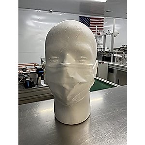 MADE IN USA -Level 3 - Disposable Face Masks - 3-ply - 50ct - Adjustable Fit White