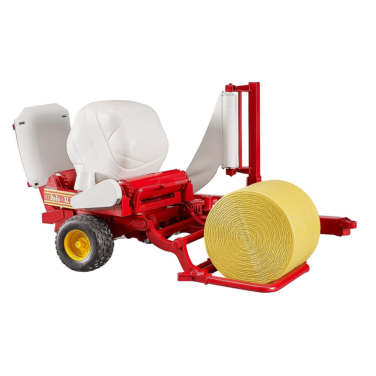 Bruder 02122 Bale Wrapper with Yellow and White Bales (Color May Vary)