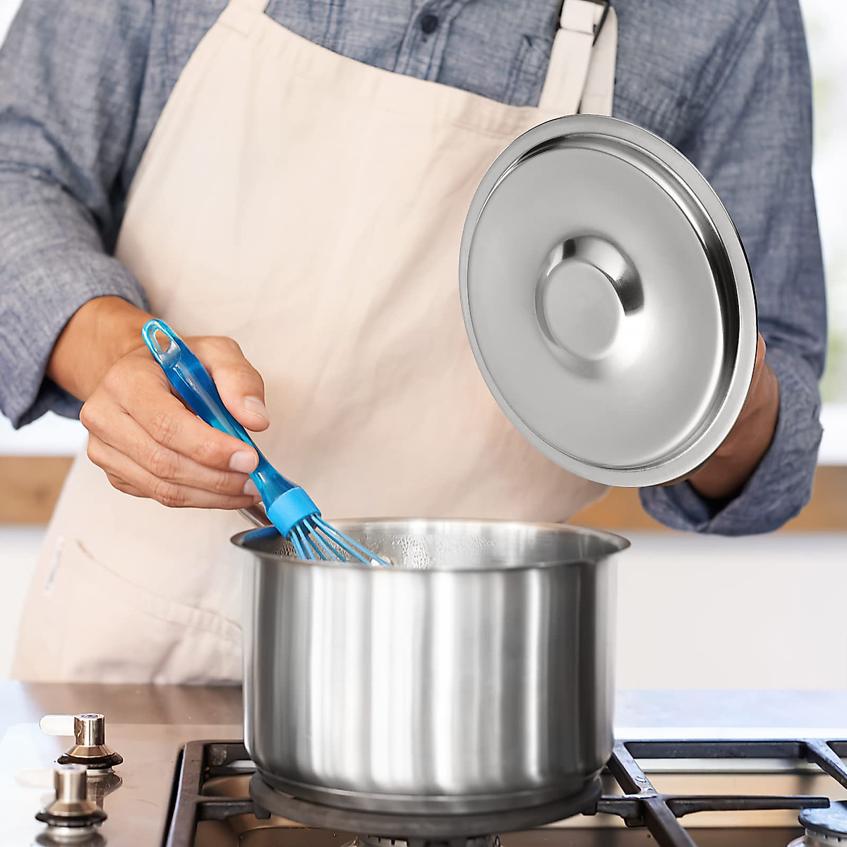 Cabilock 5.5in/14cm Universal Lid for Pans Pots Cover Seasoning Pot Cover Replacement Accessories Frying Pan Cover and Cast Iron Skillet Lid Cover